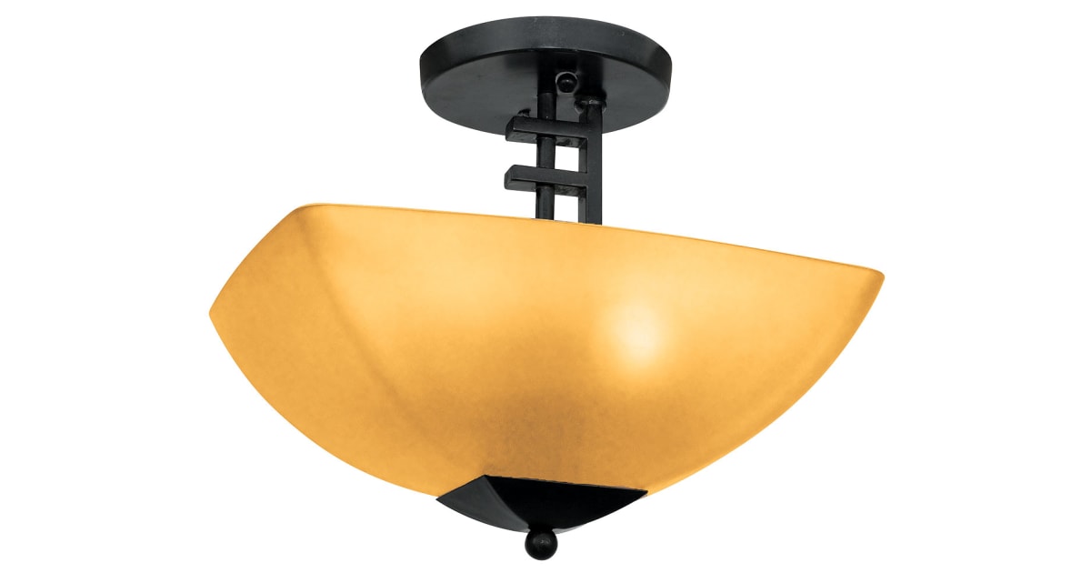 Access Lighting 26115-ABRZ/AMB Asian Two Light Down Lighting Semi Flush ...