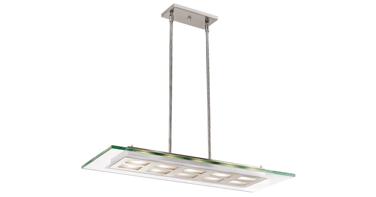 Access Lighting 50110-BS/CLR Aquarius 10 Light 30" Wide Linear Chandelier with Clear Glass ...