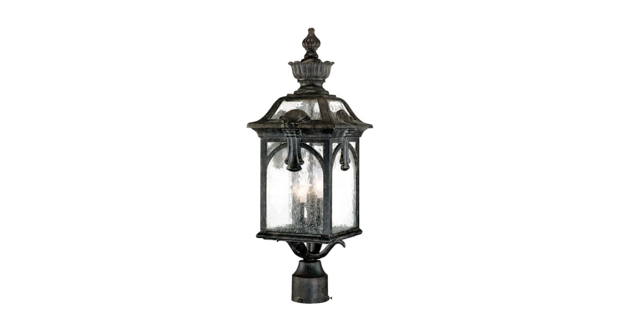 Acclaim Lighting 7117BC Belmont 3 Light Post Lamp with Clear Seeded ...