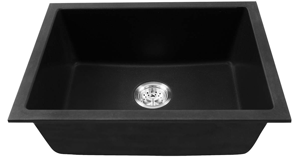 Ackland AKKQS-2418-BLK-SB 24-1/4" Undermount Single Basin Quartz ...