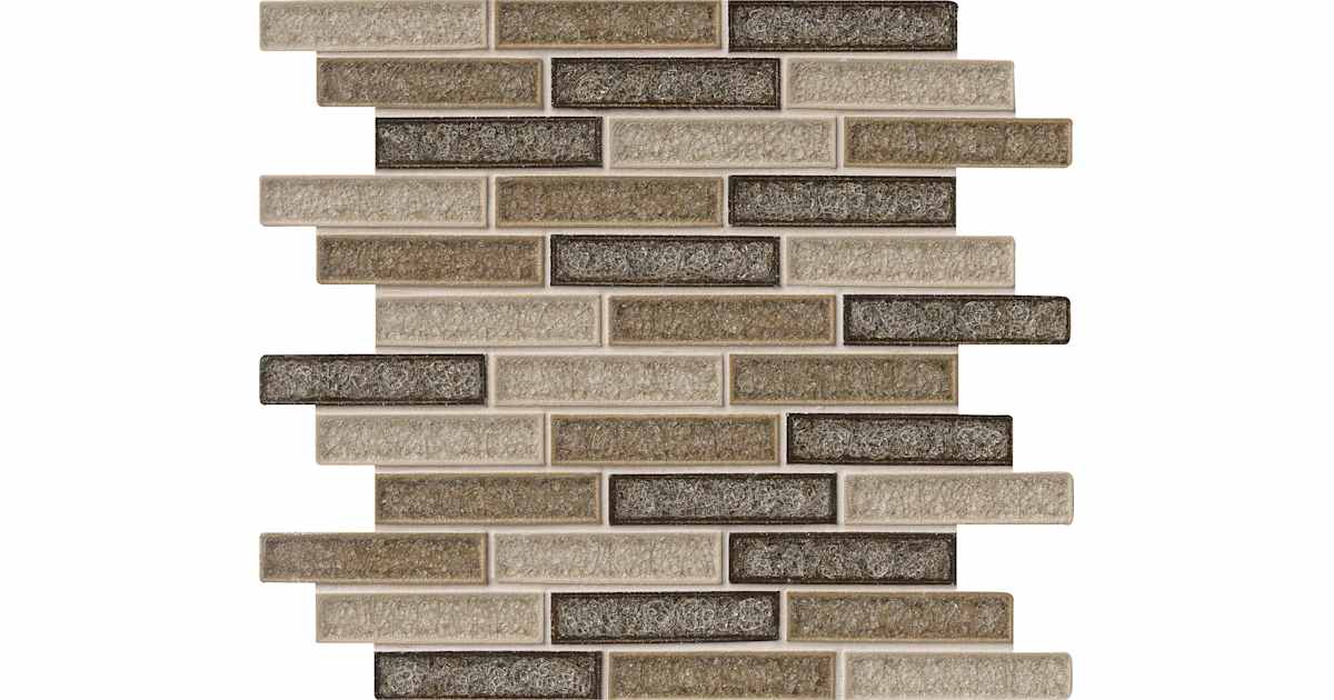 Ackland AKM-G-ADRO1X4BR-CA 12" x 12" Glass Brick Wall Mosaic Tile ...