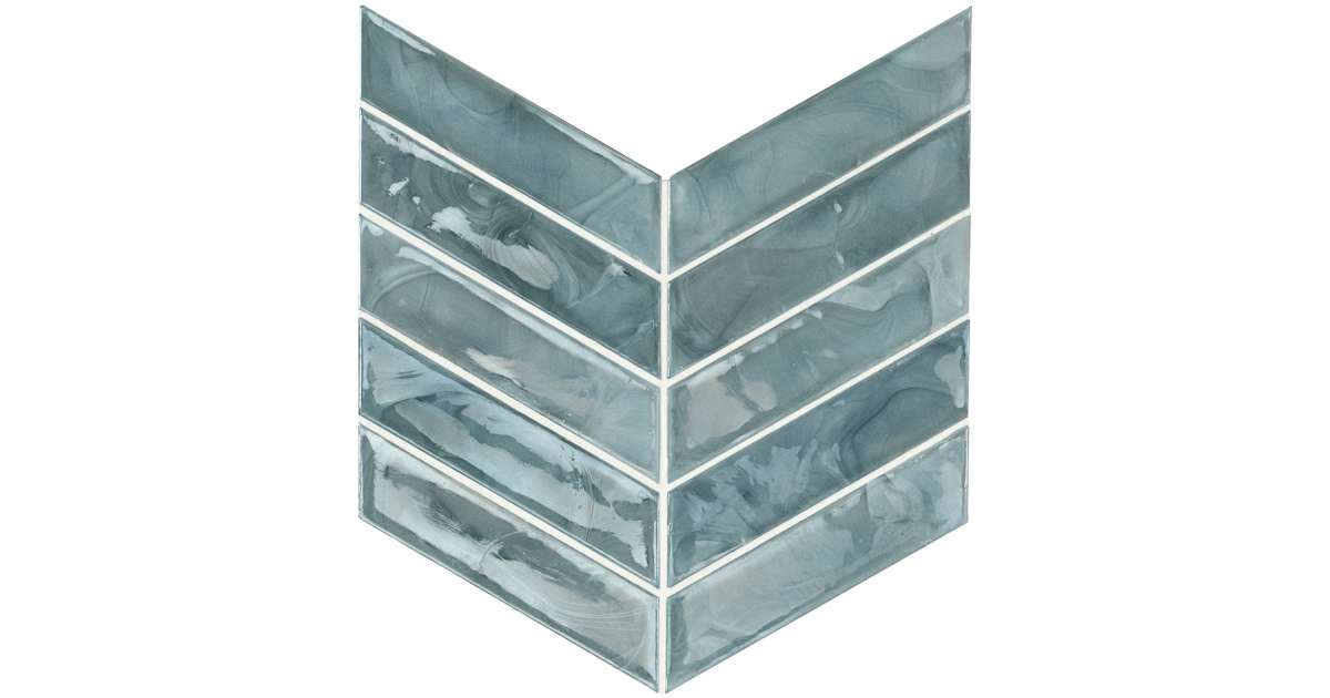 Ackland AKM-G-MITI10X12CV-CA 10" x 12" Glass Chevron Wall Mosaic Tile ...
