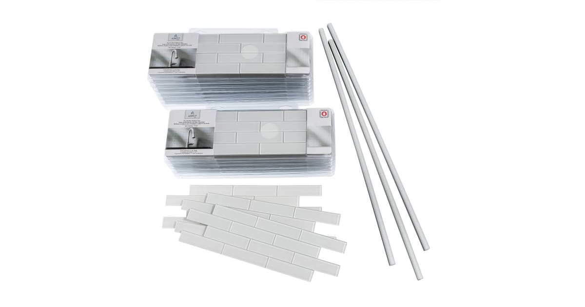 ACP A1263 Aspect - 4" x 13" Sheet Metallic Subway Tile Peel and Stick ...
