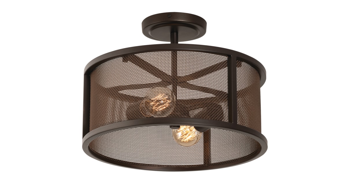 AFX AUNF14MBBZ Austin 2 Light 14" Wide Semi-Flush Drum Ceiling Fixture ...