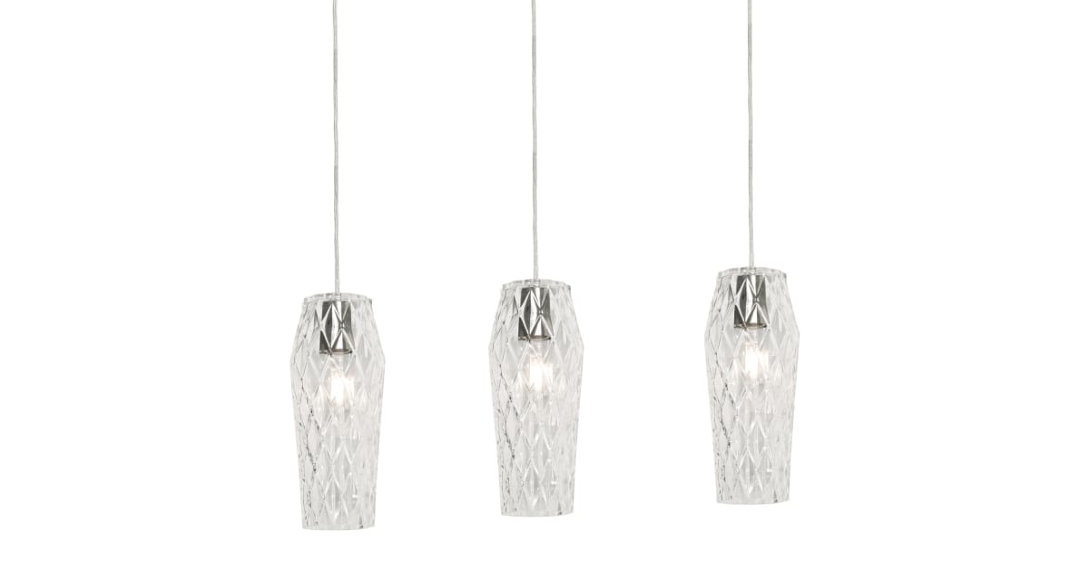 AFX CNDP05MBCLLNR3 Candace 3 Light 36" Wide Linear Pendant with Faceted ...