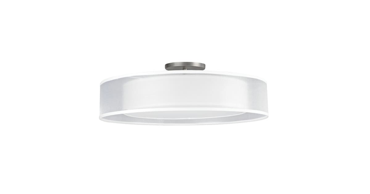 AFX CZF1824LAJUDSN-WHWH Cortez 18" Wide LED Semi-Flush Drum Ceiling ...