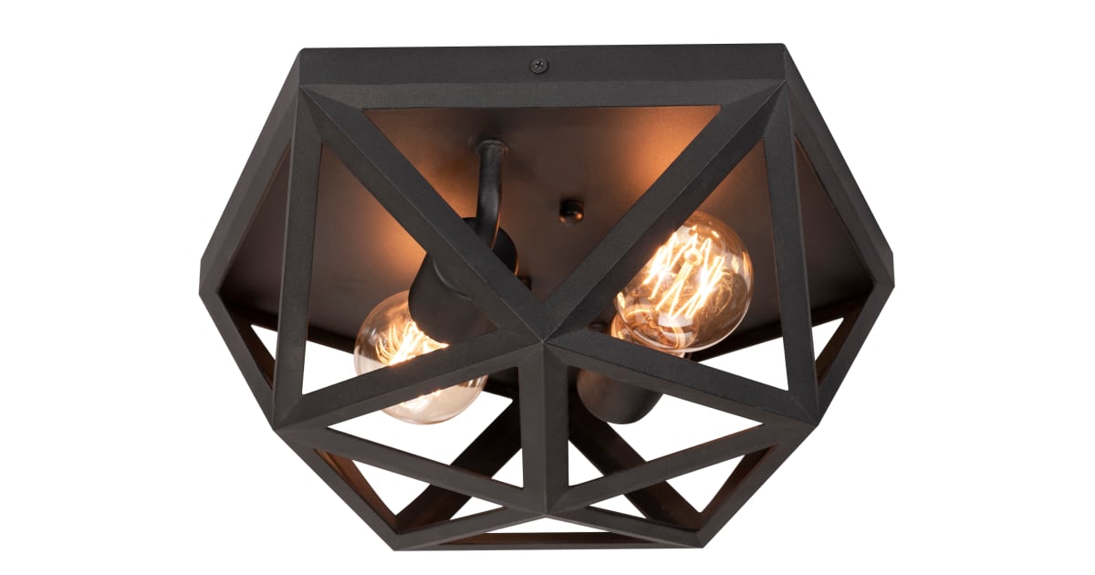 AFX KAIF13MBBK Kai 2 Light 13" Wide Flush Mount Bowl Ceiling Fixture ...