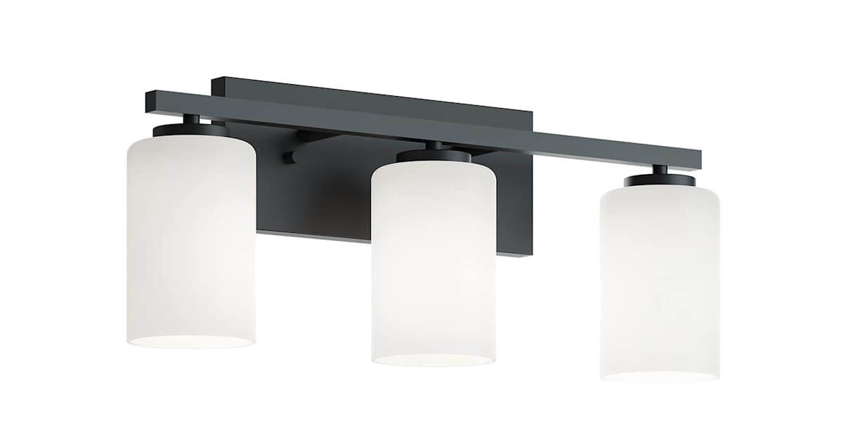 AFX LEOV2209MBBK Leo 3 Light 22" Wide Vanity Light with Frosted Glass ...