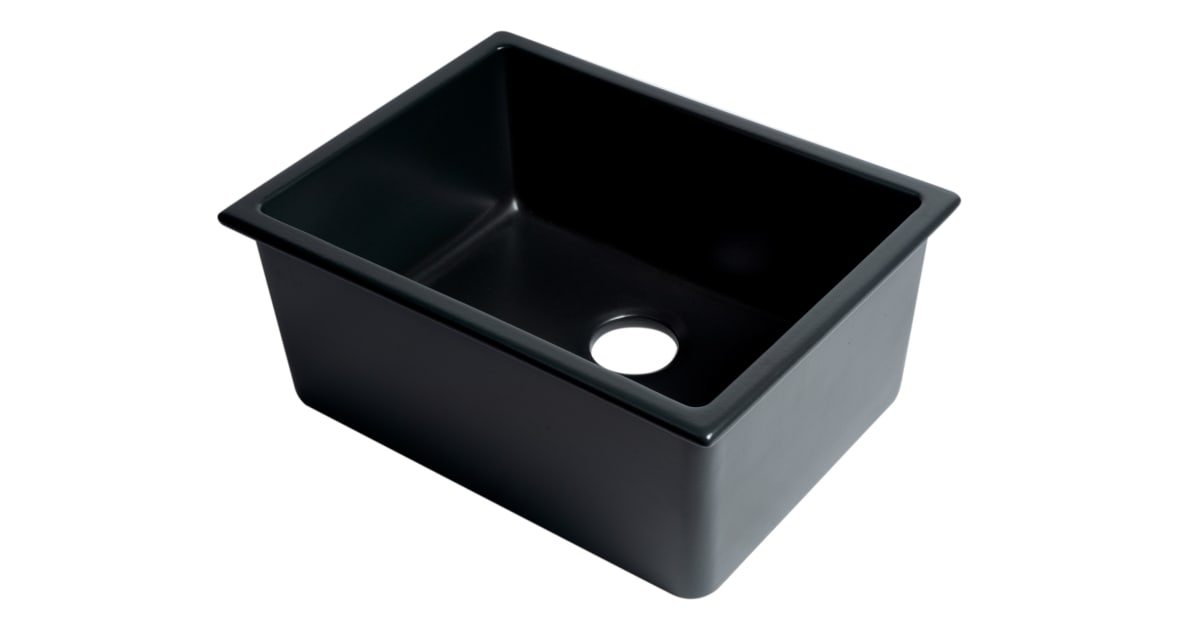 ALFI brand AB2418UD-BM 24" Undermount Single Basin Fireclay Kitchen ...