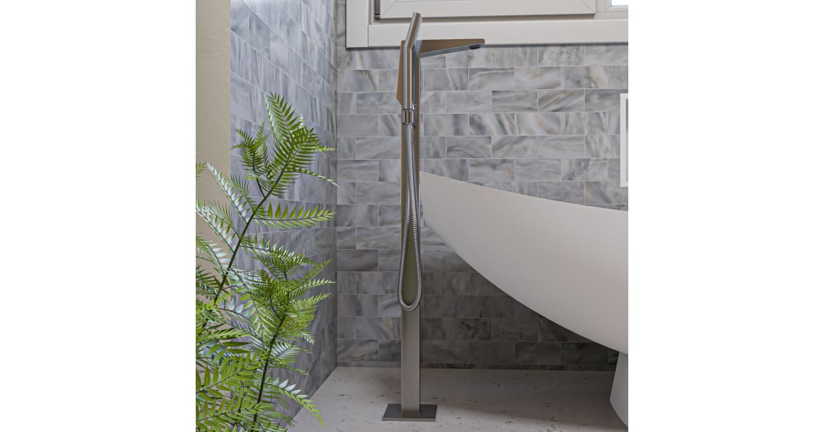ALFI brand AB2475-BN Floor Mounted Tub Filler with Lever Handle and ...