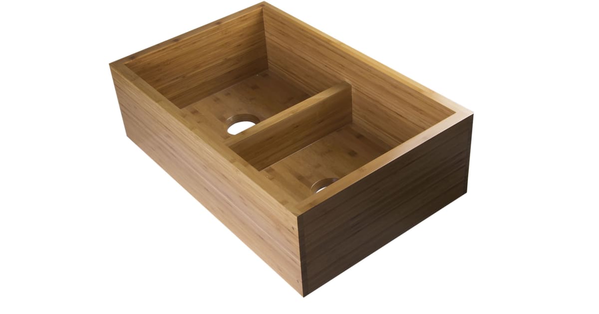 ALFI brand AB3321 33" Kitchen Sink Farmhouse Sink Made of Bamboo Double ...