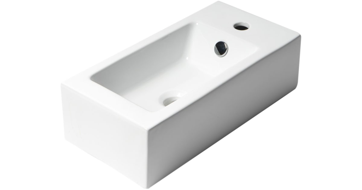ALFI brand ABC116 19-3/4" Rectangular Porcelain Wall Mounted Bathroom ...
