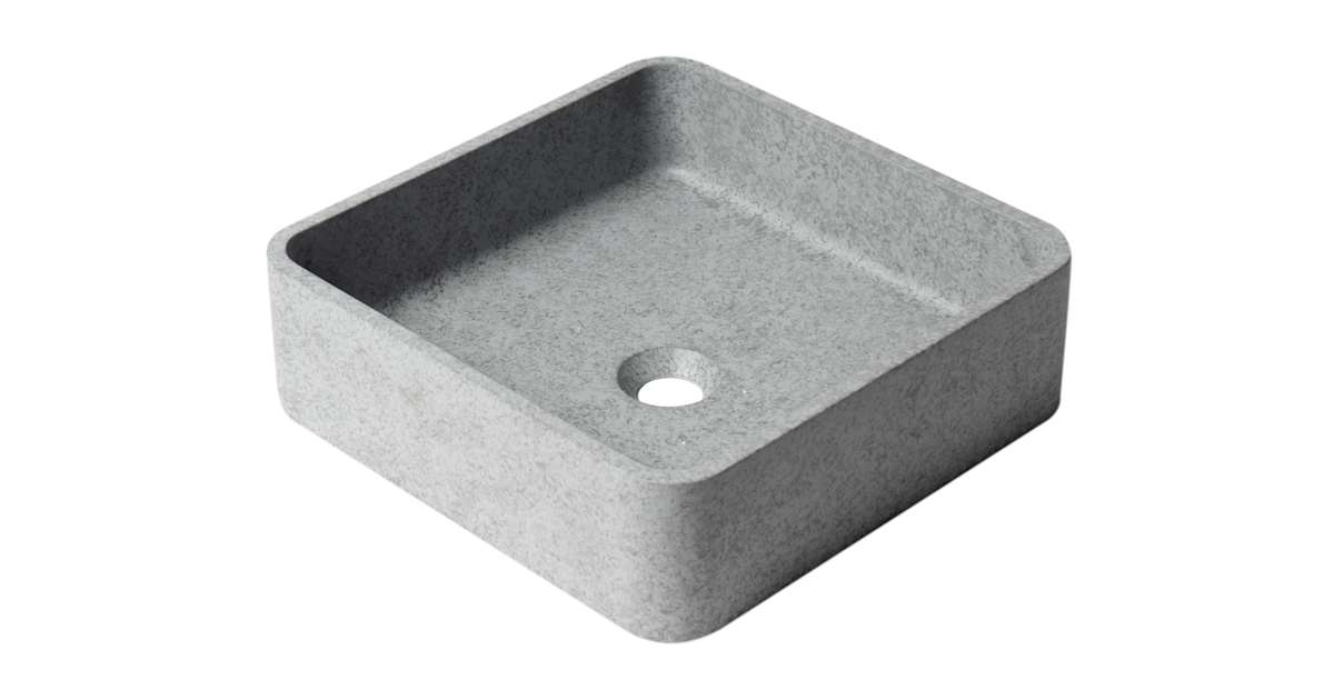 ALFI brand ABCO16S 16" Square Concrete Vessel Bathroom Sink | Ferguson Home