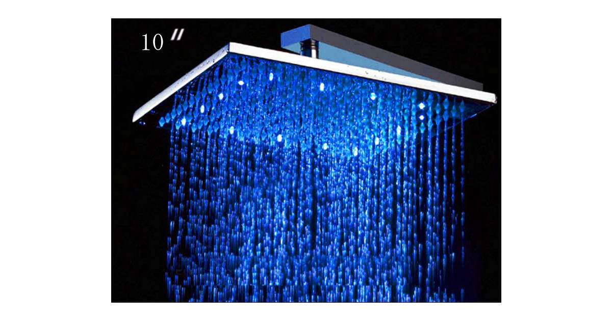 ALFI brand LED5005 10 Inch Square Multi Color LED Rain Shower Head ...