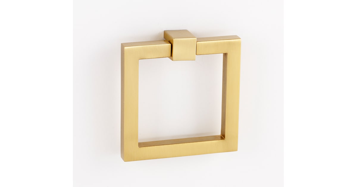 Alno A2671-SB / A2671-3-SB Modern 3" Square Solid Brass Cabinet Ring ...
