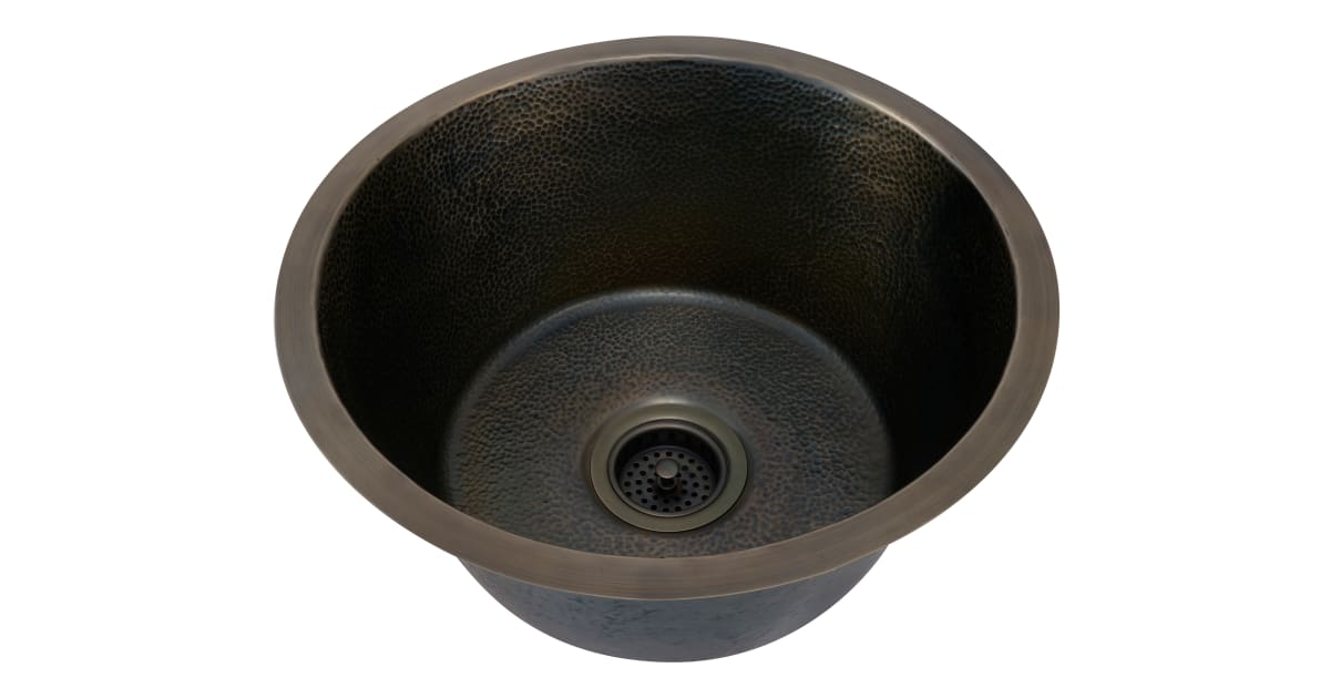 Alno B0450H.AN Hammertone 16" Round Drop In Hammered Metal Hand Crafted ...