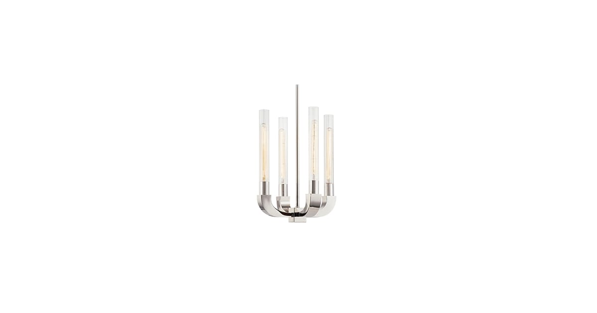 Alora Lighting CH316004PNCR Flute 4 Light 15" Wide Chandelier | Build.com
