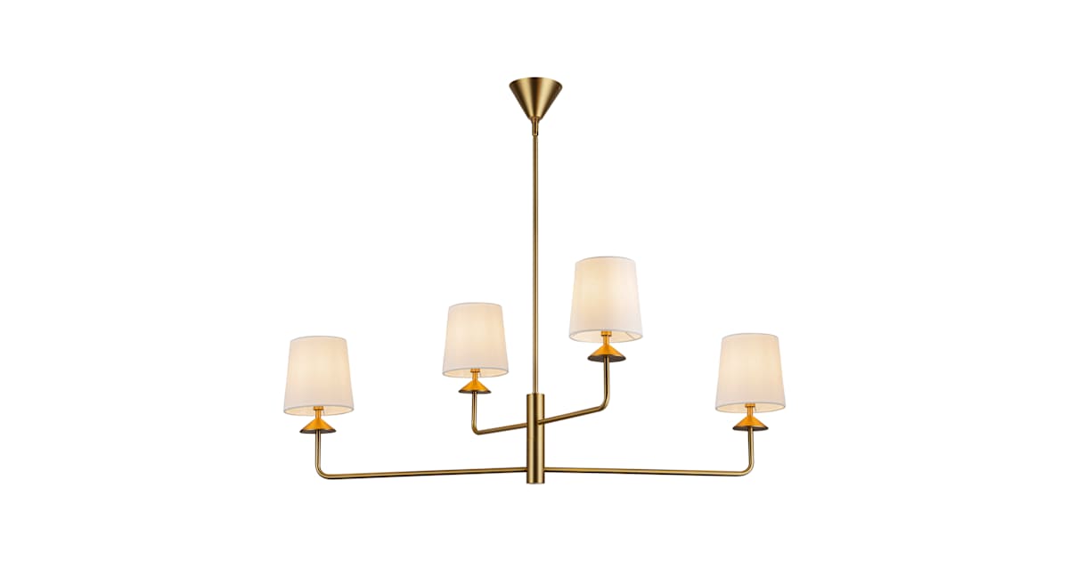 Alora Lighting CH497445BGWL Bridgette 4 Light 44" Wide Chandelier with ...