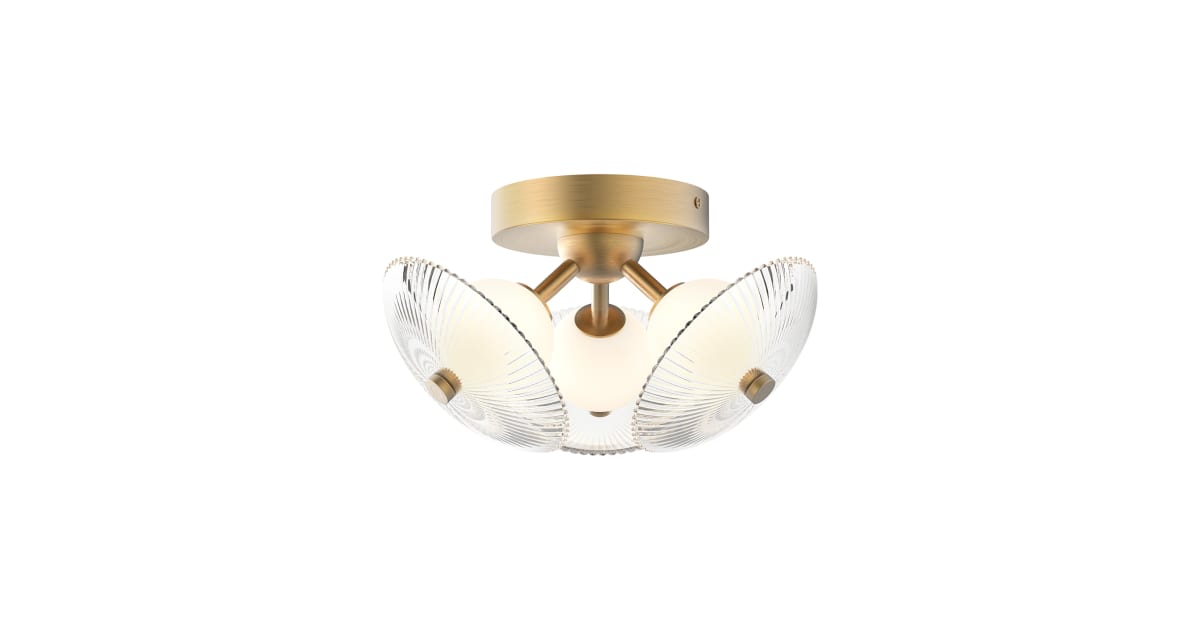 Alora Lighting FM417604BGCR-UNV Hera 13" Wide Flush Mount Ceiling ...