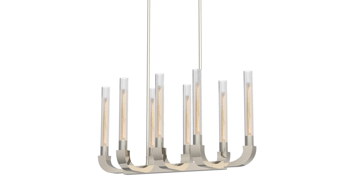 Alora Lighting LP316008PNCR Flute 8 Light 35" Wide Linear Chandelier ...