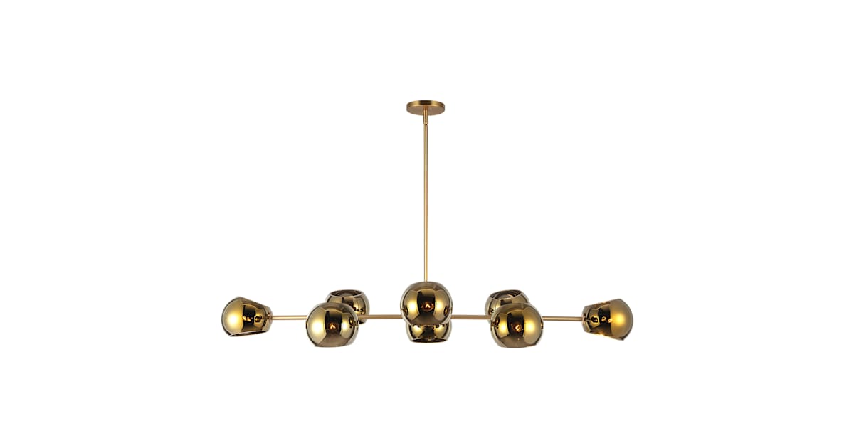 Alora Lighting LP548848BGCP Willow 8 Light 48" Wide Linear Chandelier ...