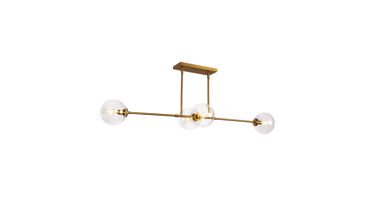 Alora Lighting LP549448AGCL Cassia 4 Light 13" Wide Linear Pendant ...