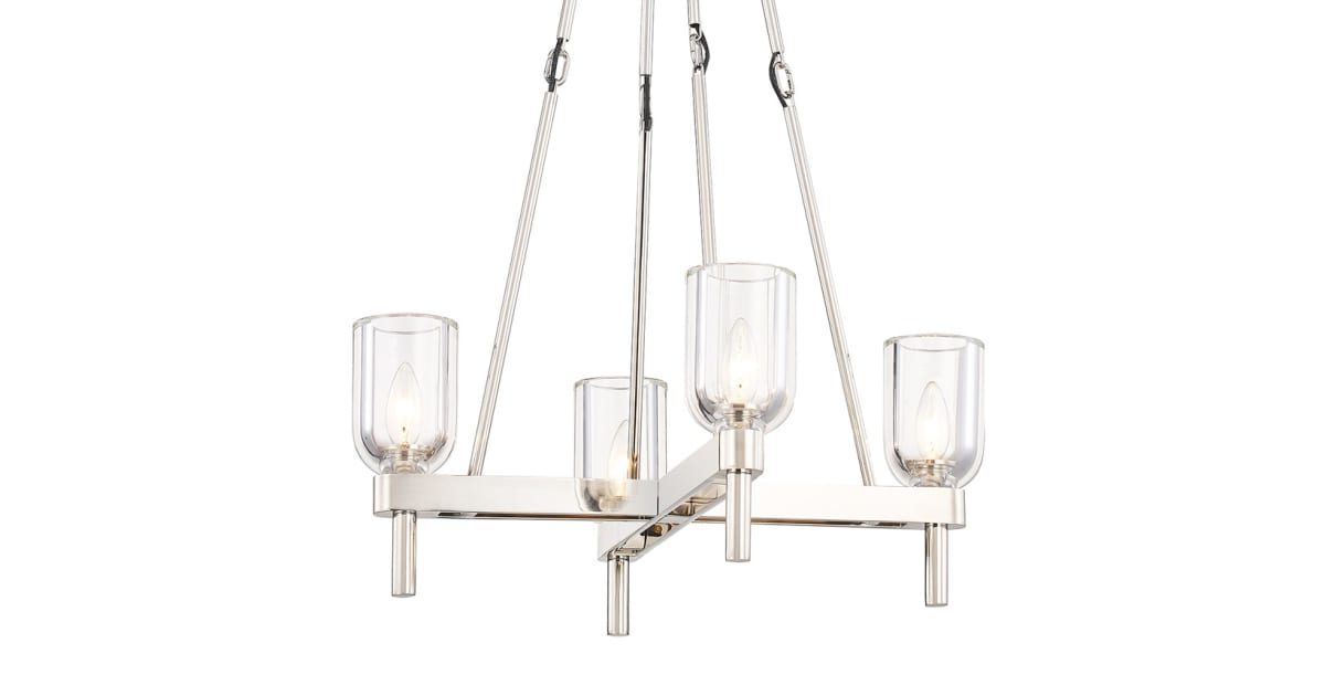 Alora Lighting PD338422PNCC Lucian 4 Light 22" Wide Crystal Chandelier ...