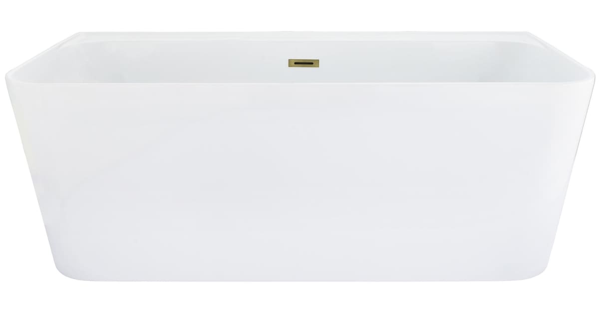 Altair 52863-BAT-WH-FS Groda 63" Free Standing Acrylic Soaking Tub with ...