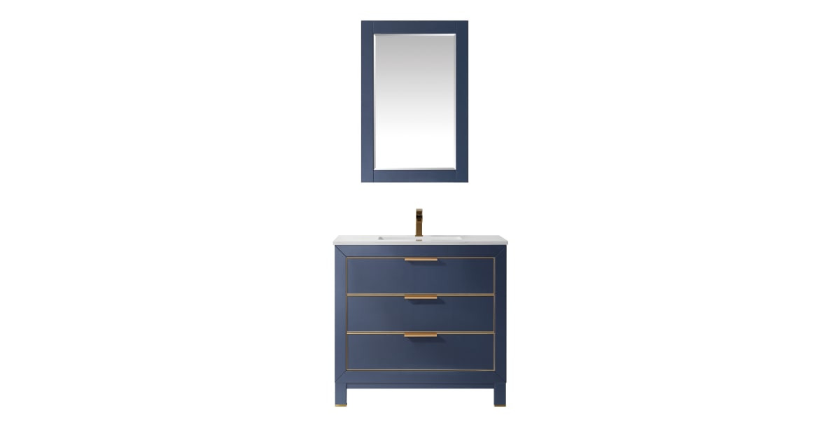 Altair 533036-RB-AW Jackson 36" Free Standing Single Basin Vanity Set ...