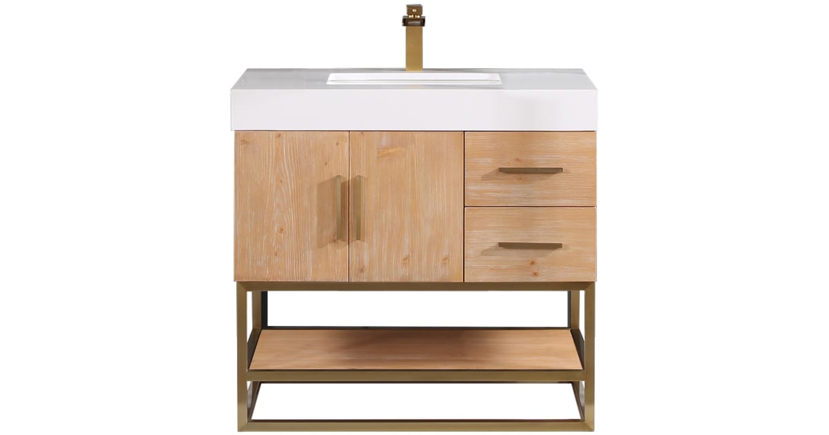 Altair 552036G-LB-WH-NM Bianco 36" Free Standing Single Basin Vanity ...
