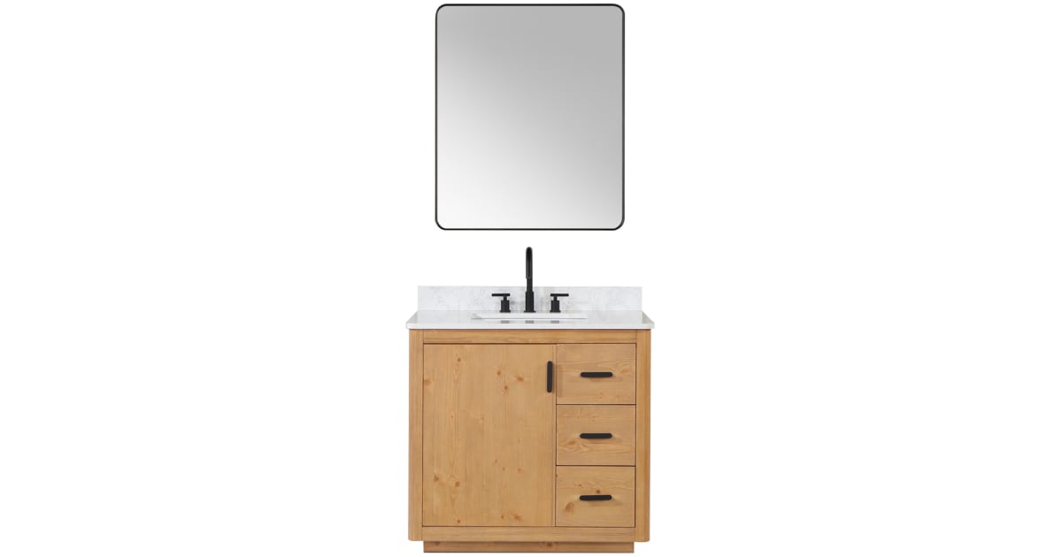 Altair 556036-NW-GW Perla 36" Free Standing Single Basin Vanity Set ...