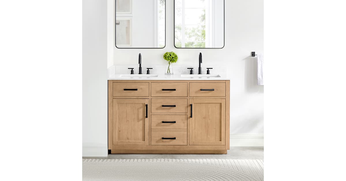 Altair 557054-LB-GW-NM Gavino 54" Free Standing Double Basin Vanity Set ...