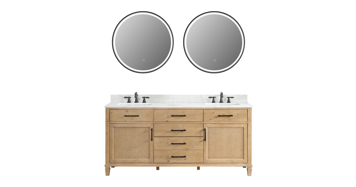 Altair 560072-WF-CWQ Solana 72" Free Standing Double Basin Vanity Set ...