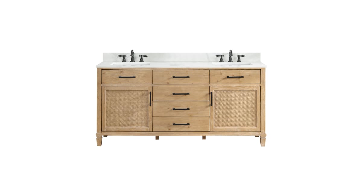 Altair 560072-WF-CWQ-NM Solana 72" Free Standing Double Basin Vanity ...