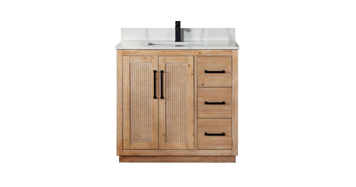 Altair 561036-LB-CWQ-NM Floral 36" Free Standing Single Basin Vanity ...