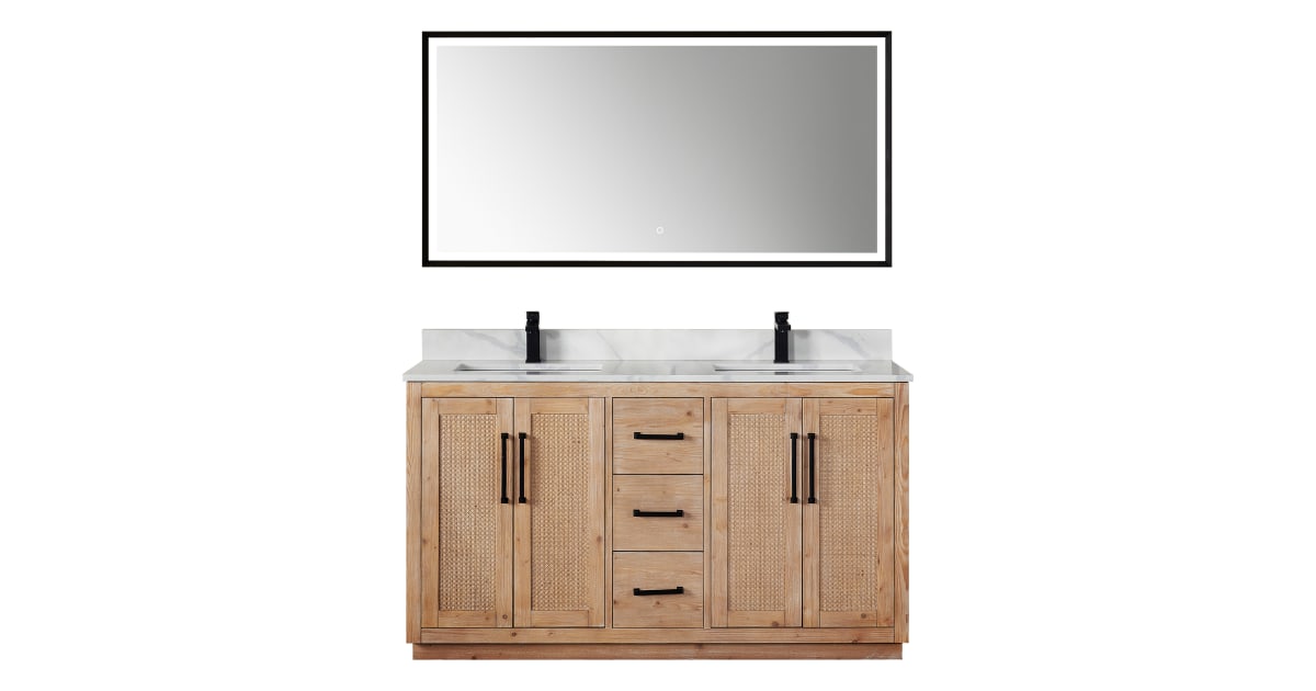 Altair 561060-LB-CWQ Floral 60" Free Standing Double Basin Vanity Set ...