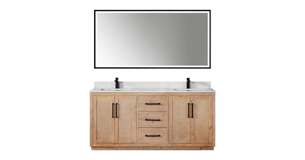 Altair 561072-LB-CWQ Floral 72" Free Standing Double Basin Vanity Set ...