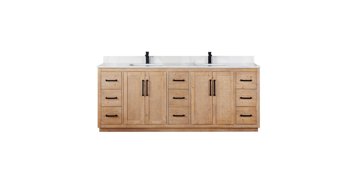 Altair 561084-LB-CWQ-NM Floral 84" Free Standing Double Basin Vanity ...