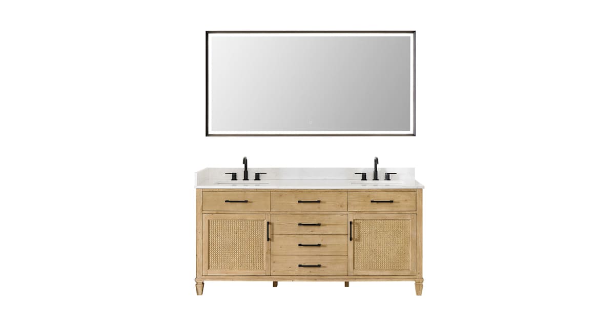 Altair 571072-WF-GW-NM Salome 72" Free Standing Double Basin Vanity Set ...