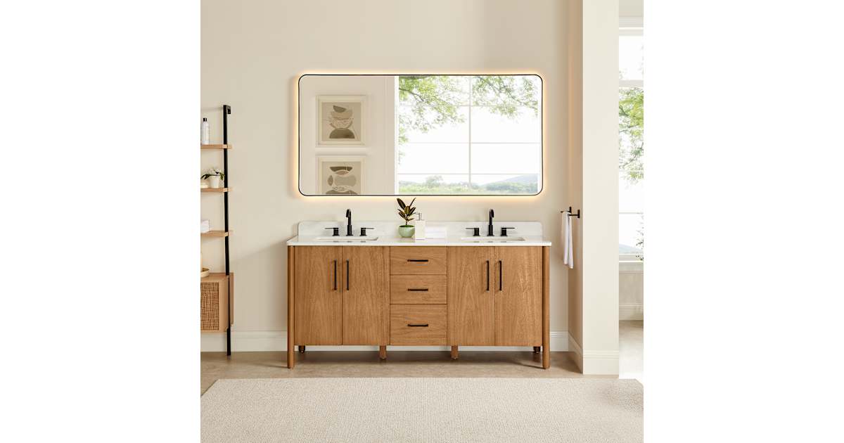 Altair 578072-MB-GW Velora 72" Free Standing Double Basin Vanity Set ...