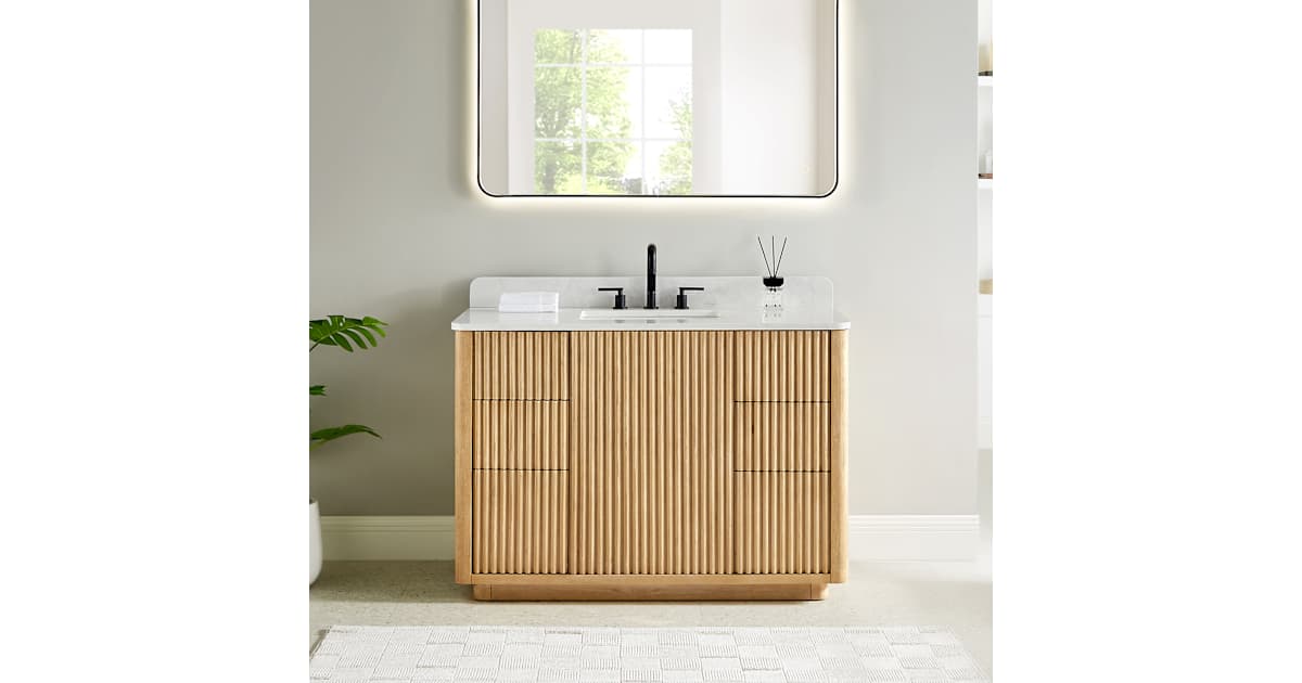 Altair 580048-WL-GW-NM Clayton 48" Free Standing Single Basin Vanity ...