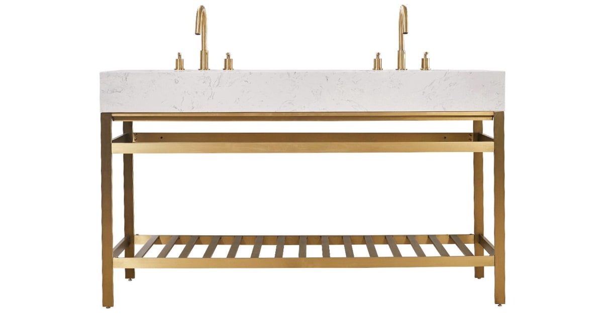 Altair 68060-AWAP-BG-NM Merano 60" Rectangular Stone Composite Console ...