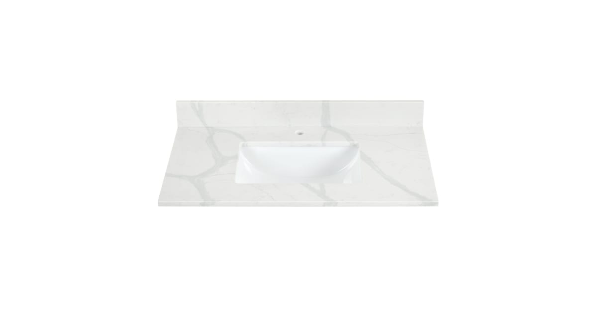 Altair 78036-CTP-CWQ Arbios 36" Quartz Vanity Top with Backsplash ...