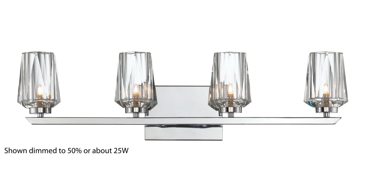 Alternating Current AC1004 Ginsu Chrome 4 Light Bathroom Vanity ...
