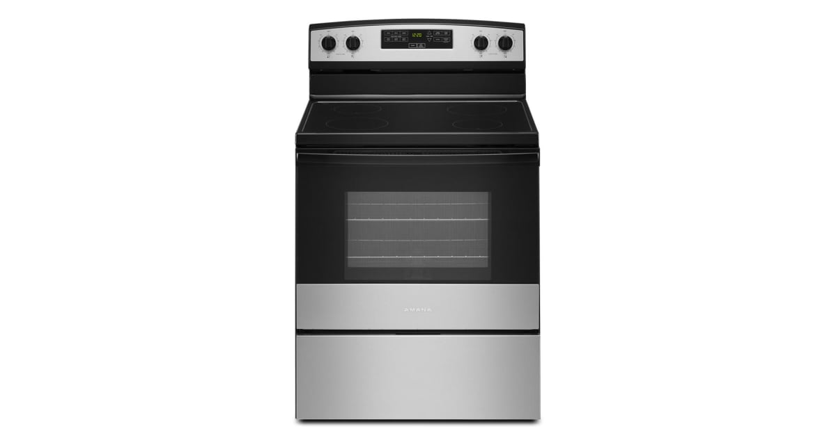 Amana AER6303MMS 30 Inch Wide 4.8 Cu. Ft. Free Standing Electric Range ...