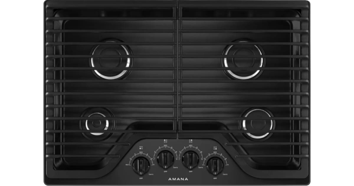 Amana AGC6540KFB 30 Inch Wide Built-In Gas Cooktop with 12,000 BTU ...