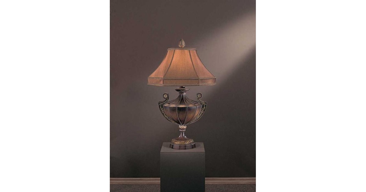 Ambience 10189-321 1 Light 27.75" Height Table Lamp with Orange Shade ...