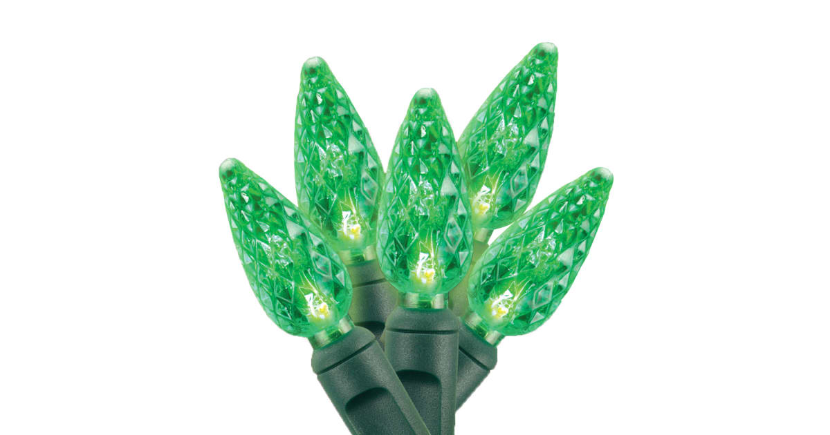 American Lighting C6-70/4-G-GR-S Standard 23.5' Green C6 LED String ...