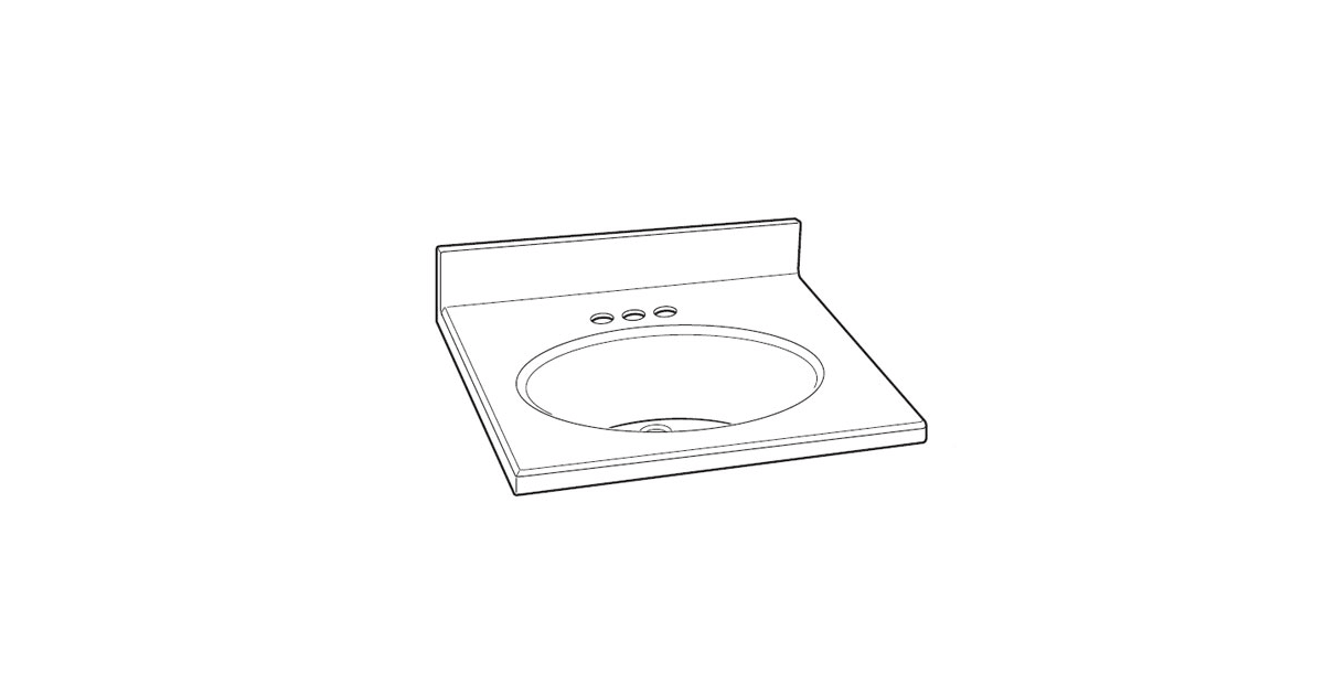 American Standard CMR4.922.634 49" x 22" Recessed Oval Bowl Vanity Top ...