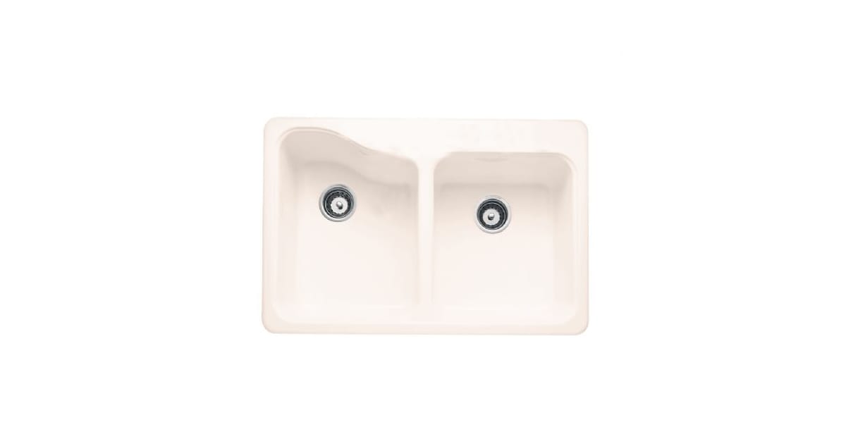 American Standard 7163.802HO.021 33" Shallow Double Bowl Kitchen Sink ...